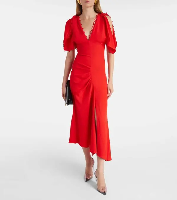 Victoria Beckham Asymmetric Draped Maxi Dress