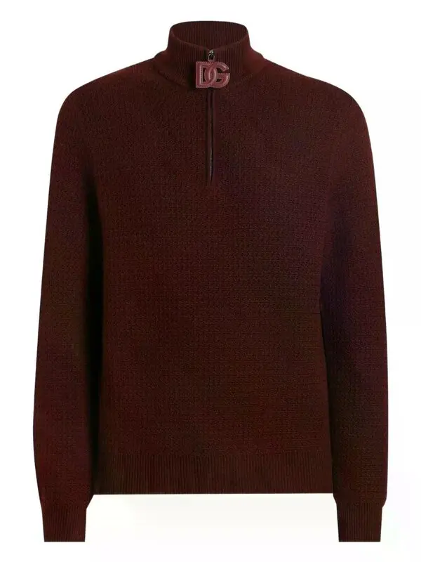 Dolce & Gabbana Half-zip Waffle-knit Sweater
