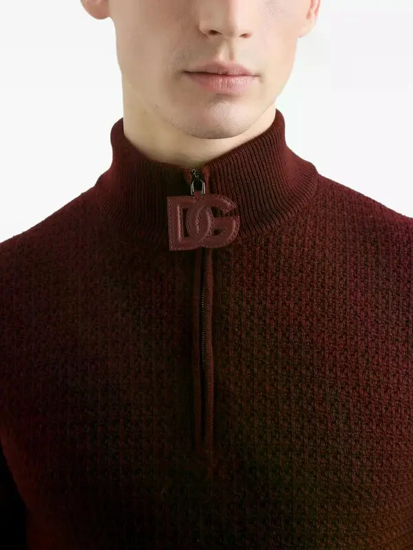 Dolce & Gabbana Half-zip Waffle-knit Sweater