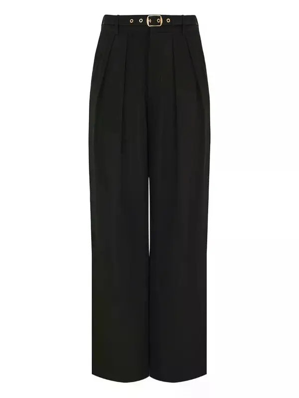 Zimmermann Pleated Wide Leg Trousers - Black