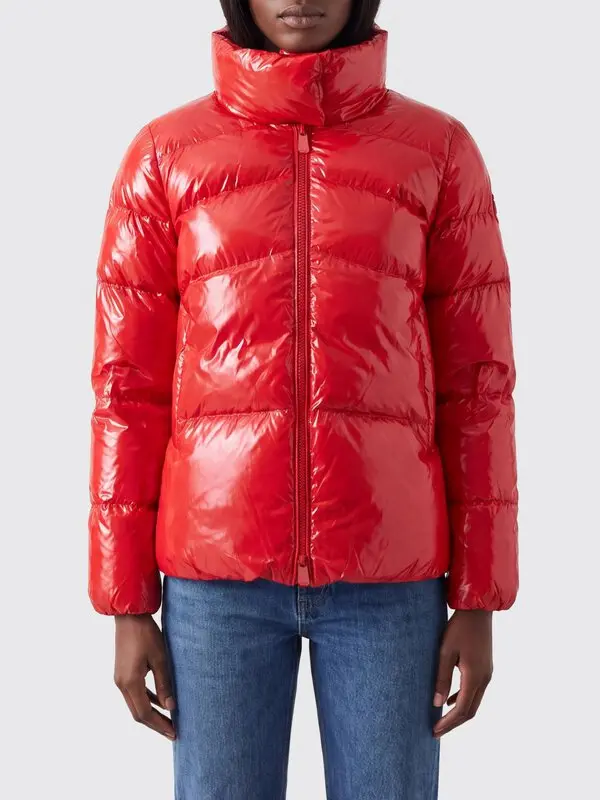 Pinko Quilted Water-repellent Nylon Short Puffer Jacket With High Neck - Red