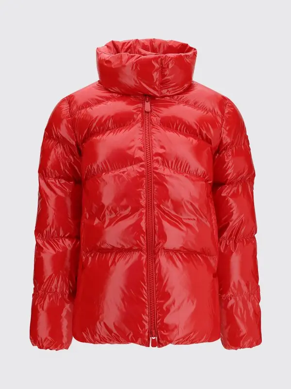 Pinko Quilted Water-repellent Nylon Short Puffer Jacket With High Neck - Red
