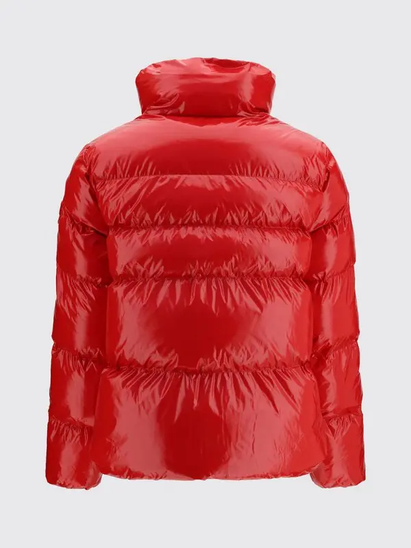 Pinko Quilted Water-repellent Nylon Short Puffer Jacket With High Neck - Red