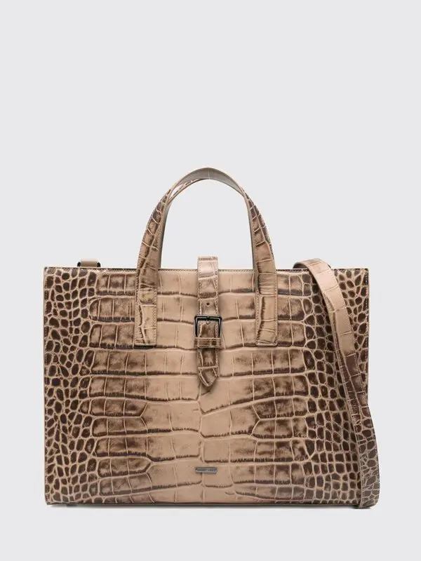 Emporio Armani Tote Bag With Buckle Detail - Beige