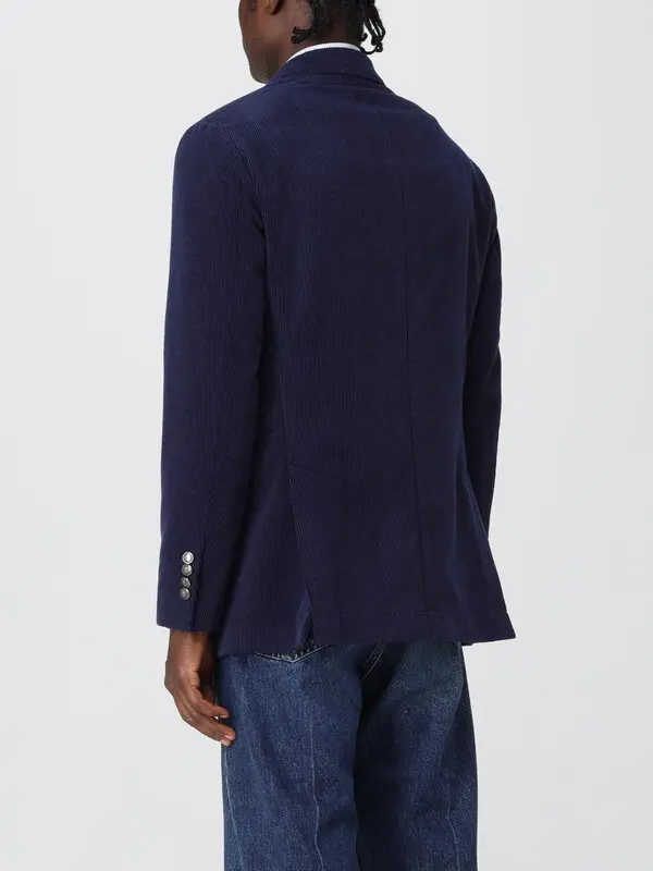 Brunello Cucinelli Double Breasted Textured Jacket - Blue