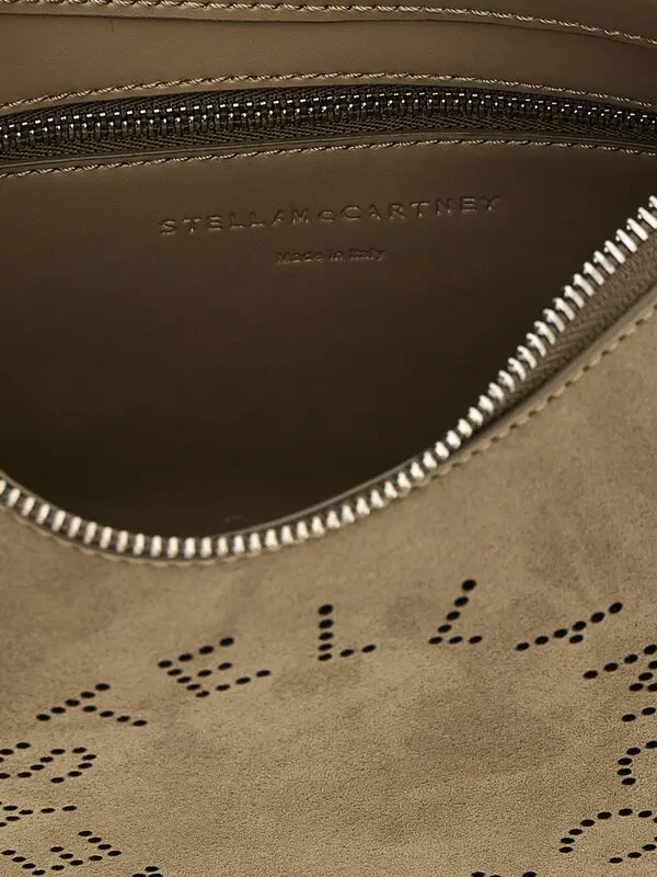 Stella McCartney Logo Perforated Shoulder Bag - Grey