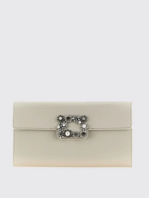 ROGER VIVIER Embellished Clutch - Grey