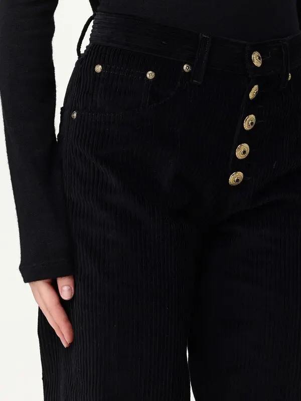 DONDUP Striped Corduroy Pants - Black