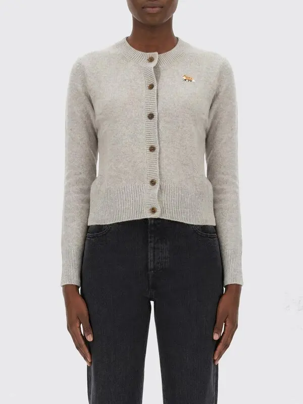 Maison Kitsuné Crew Neck Cardigan - Grey
