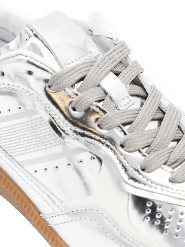 ALOHAS Laminated Leather Lace-up Sneakers - Cream