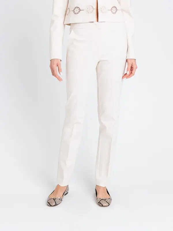 TWINSET Straight Leg Trousers - White