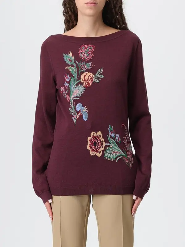 Etro Embroidered Knit Sweater - Violet