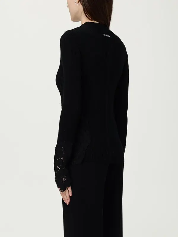 Pinko Ribbed Knit Sweater With Lace Detailing