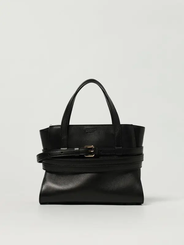 Moschino Leather Mini Bag With Buckled Belt Detail - Black