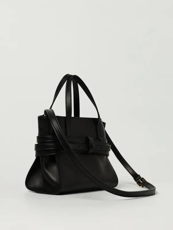 Moschino Leather Mini Bag With Buckled Belt Detail - Black