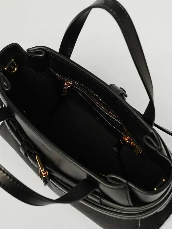 Moschino Leather Mini Bag With Buckled Belt Detail - Black