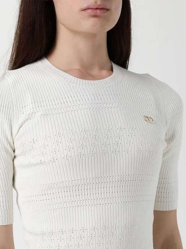 TWINSET Ribbed Knit Top - Ice