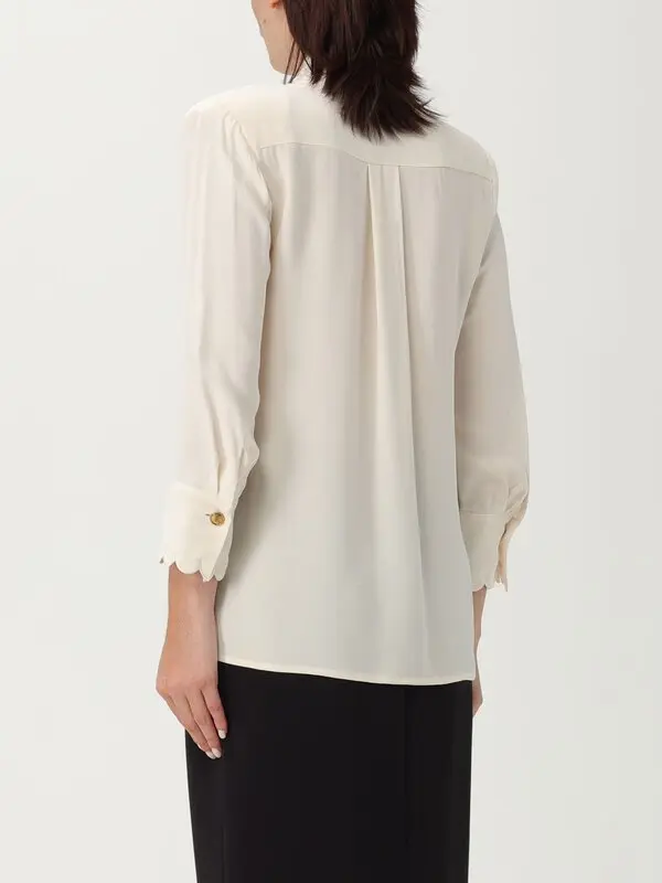 Elisabetta Franchi Tie Neck Top - Milk