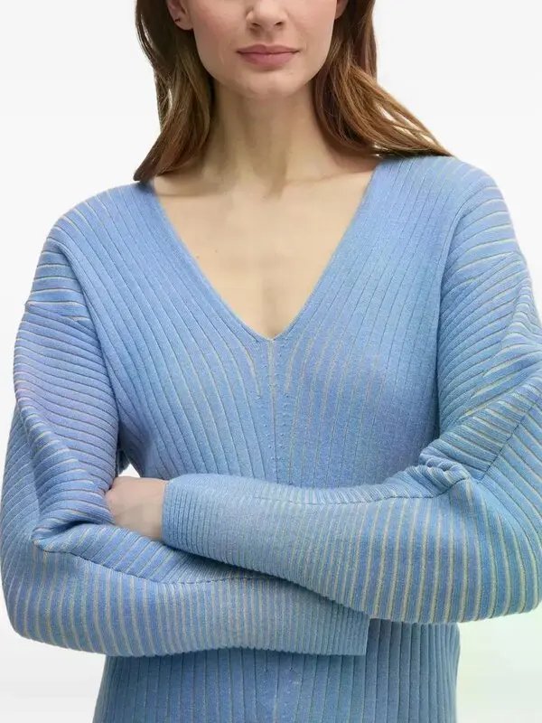 Dkny V-neck Ribbed Jumper