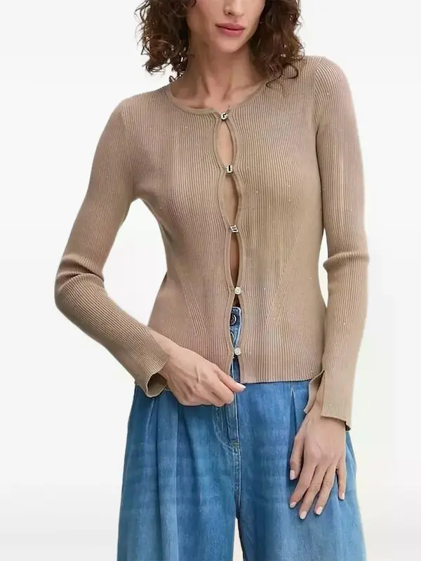 Guess Sequin-embellished Ribbed Cardigan