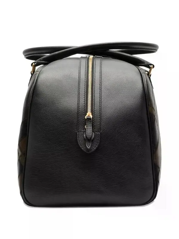 Burberry Check-patterned Leather Holdall