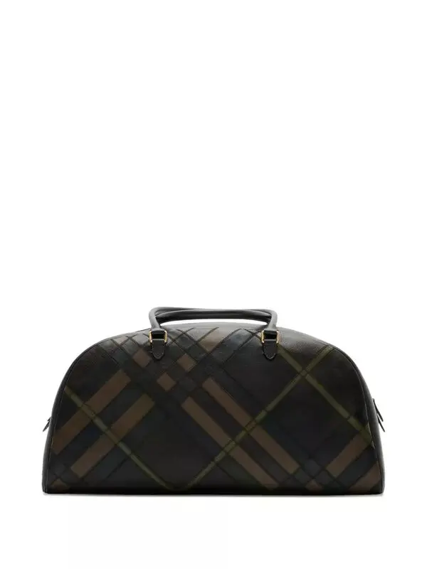 Burberry Check-patterned Leather Holdall