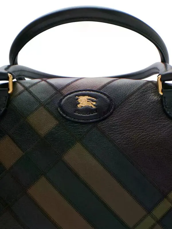 Burberry Check-patterned Leather Holdall
