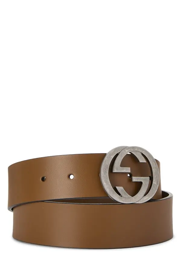 Gucci Interlocking Belt 85 - Brown