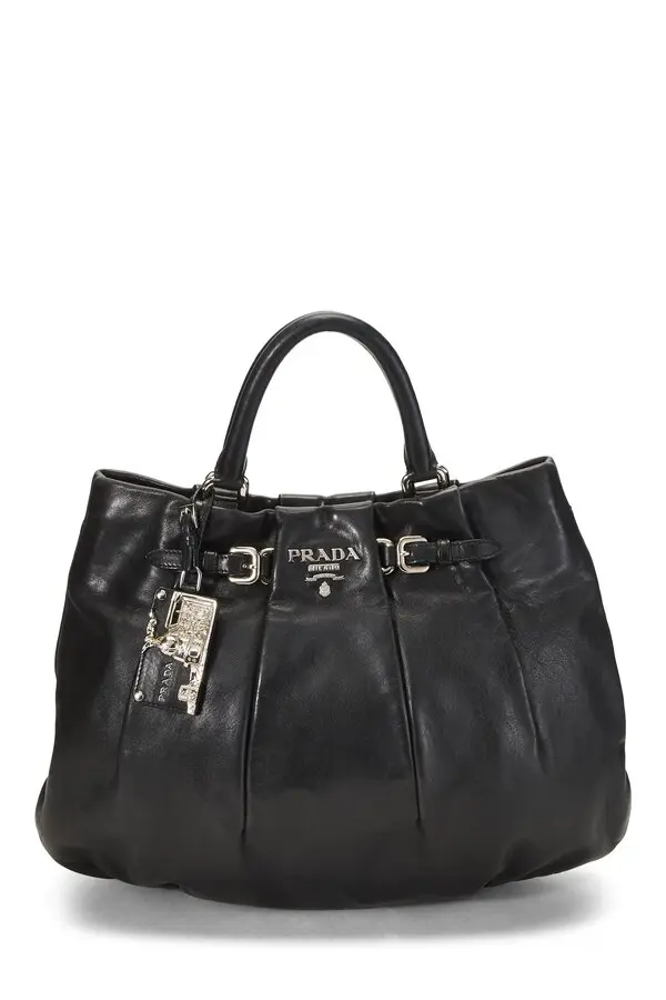 Prada Calfskin Pleated Tote