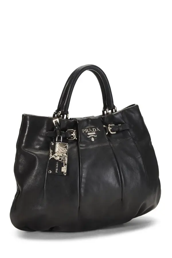 Prada Calfskin Pleated Tote