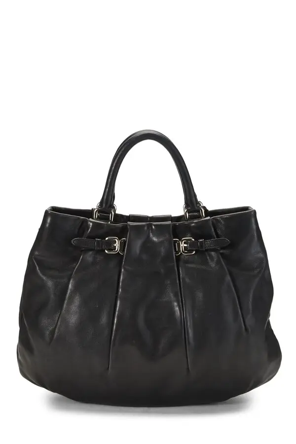Prada Calfskin Pleated Tote
