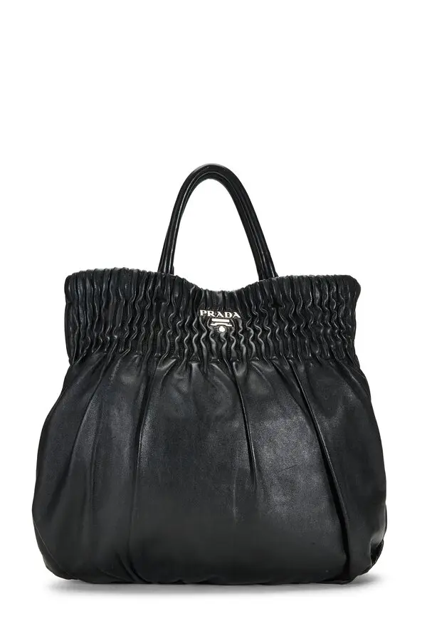 Prada Calfskin Pleated Tote