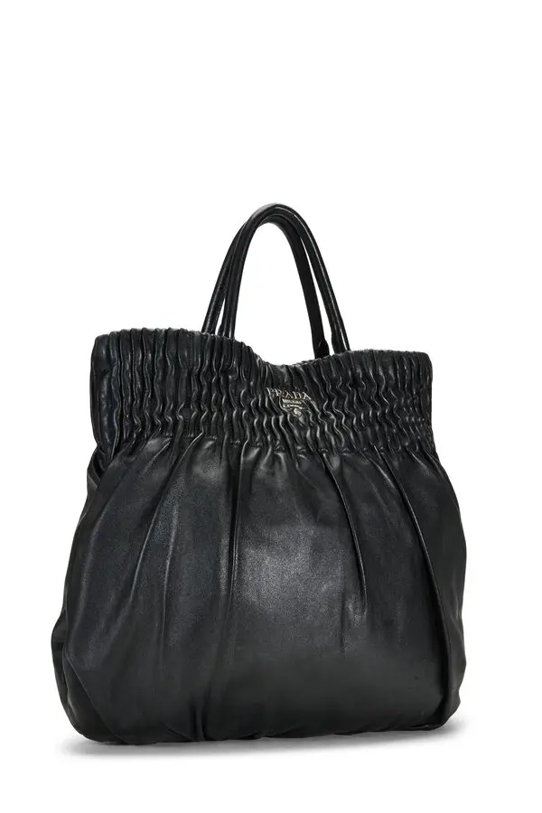 Prada Calfskin Pleated Tote