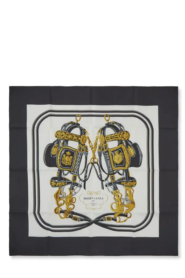 Hermès Multicolor 'brides De Gala' Silk Scarf 90 - Black
