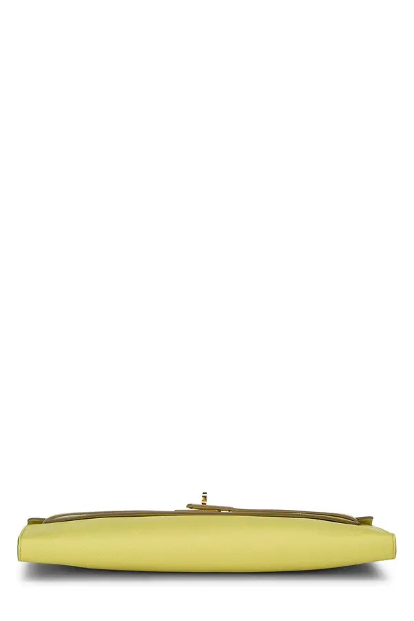 Hermès Epsom Leather Kelly Cut Clutch - Lime
