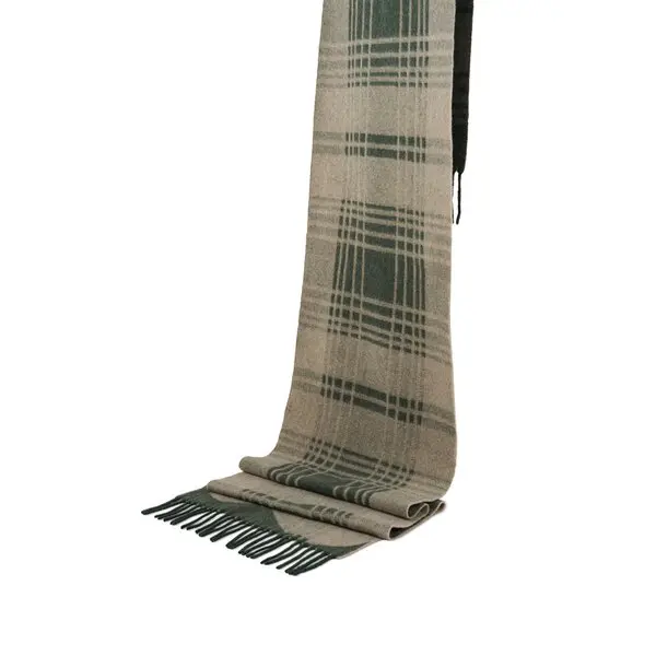 Bogner Wool Scarf Scarf - Dark Green/beige