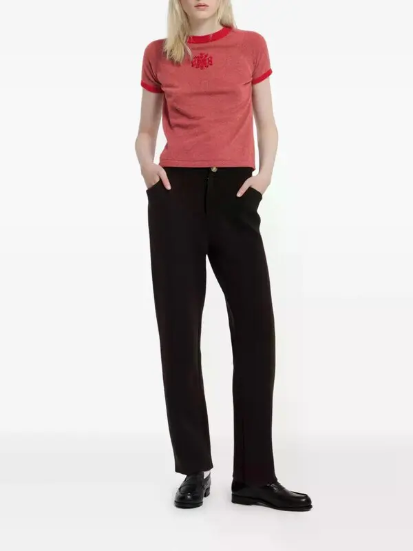 BARRIE B-logo Cashmere T-shirt - Red