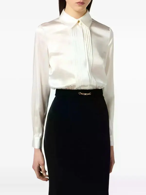 Elisabetta Franchi Maxi Dress With Pleated Front And Velvet Skirt