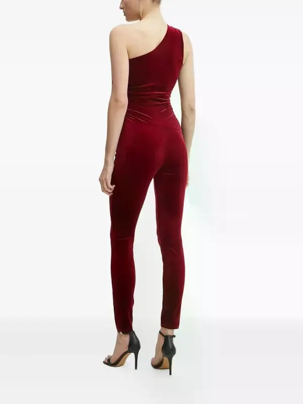 Guess One-shoulder Velvet Jumpsuit