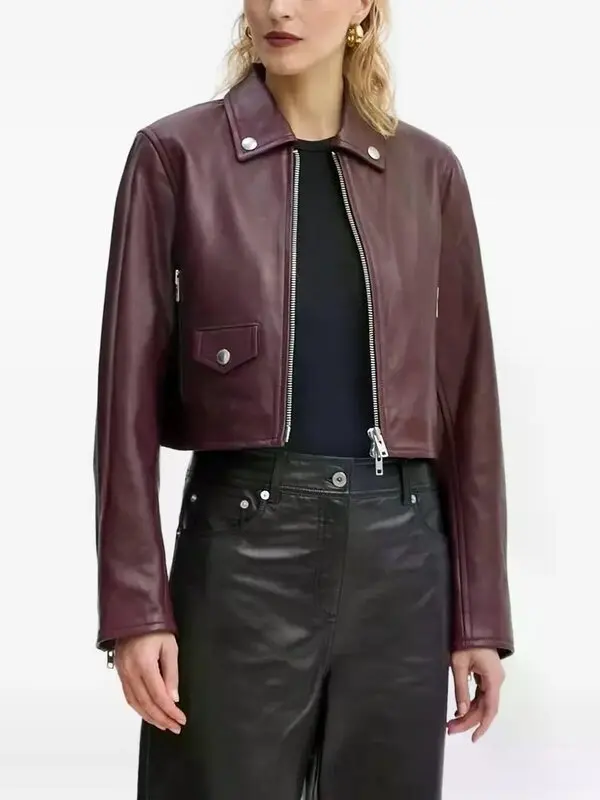 STAND STUDIO Zip-fastening Flap-pocket Leather Jacket