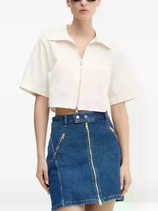 Hugo Zip-front Cropped Shirt