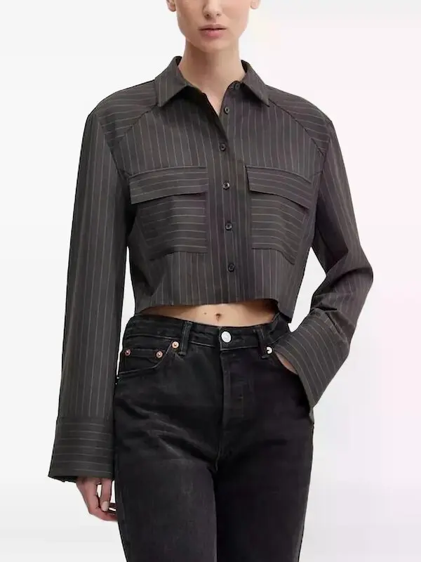 Hugo Striped Cropped Shirt