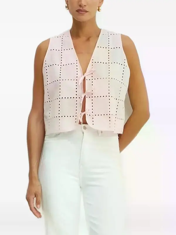 IVY OAK Perforated-design Cropped Top