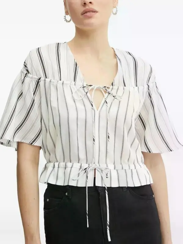 Pinko Tie-neck Striped Top