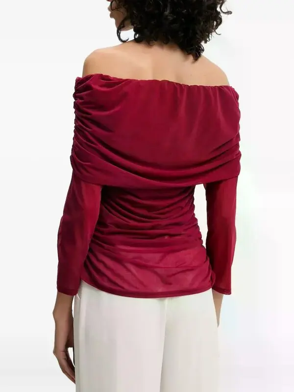 NEVER FULLY DRESSED Draped Off-shoulder Top