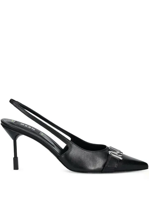 MSGM Slingback Leather Pumps