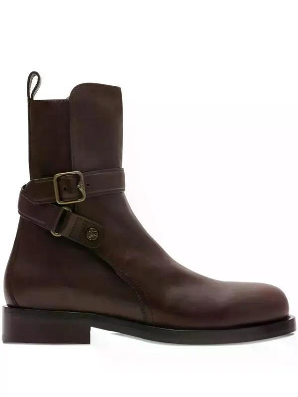 Burberry Buckle-strap Equestrian-knight Boots - Brown