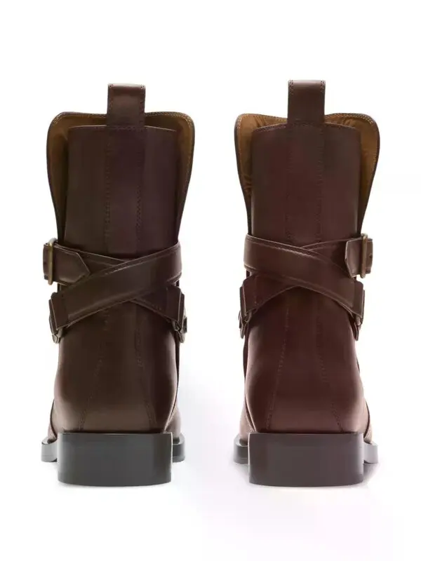 Burberry Buckle-strap Equestrian-knight Boots - Brown