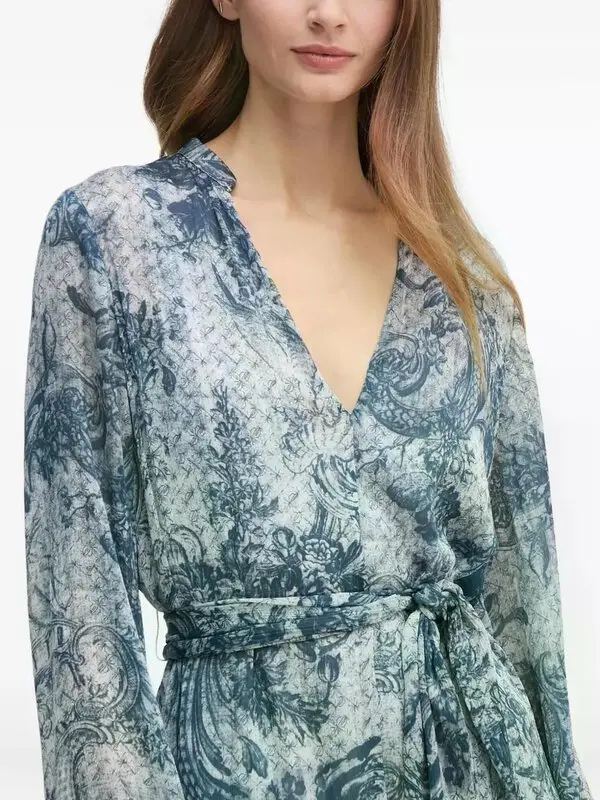 Guess Ruffled Graphic-print Mini Dress