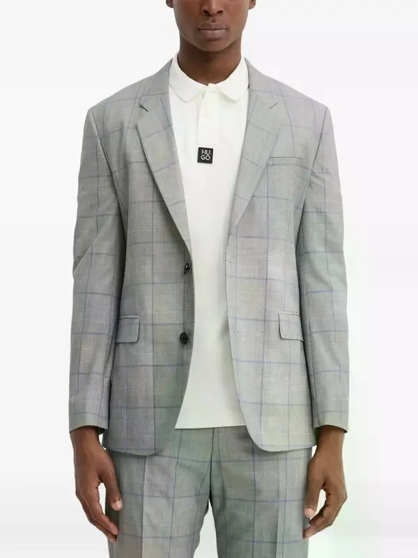 Hugo Checked Single-breasted Blazer